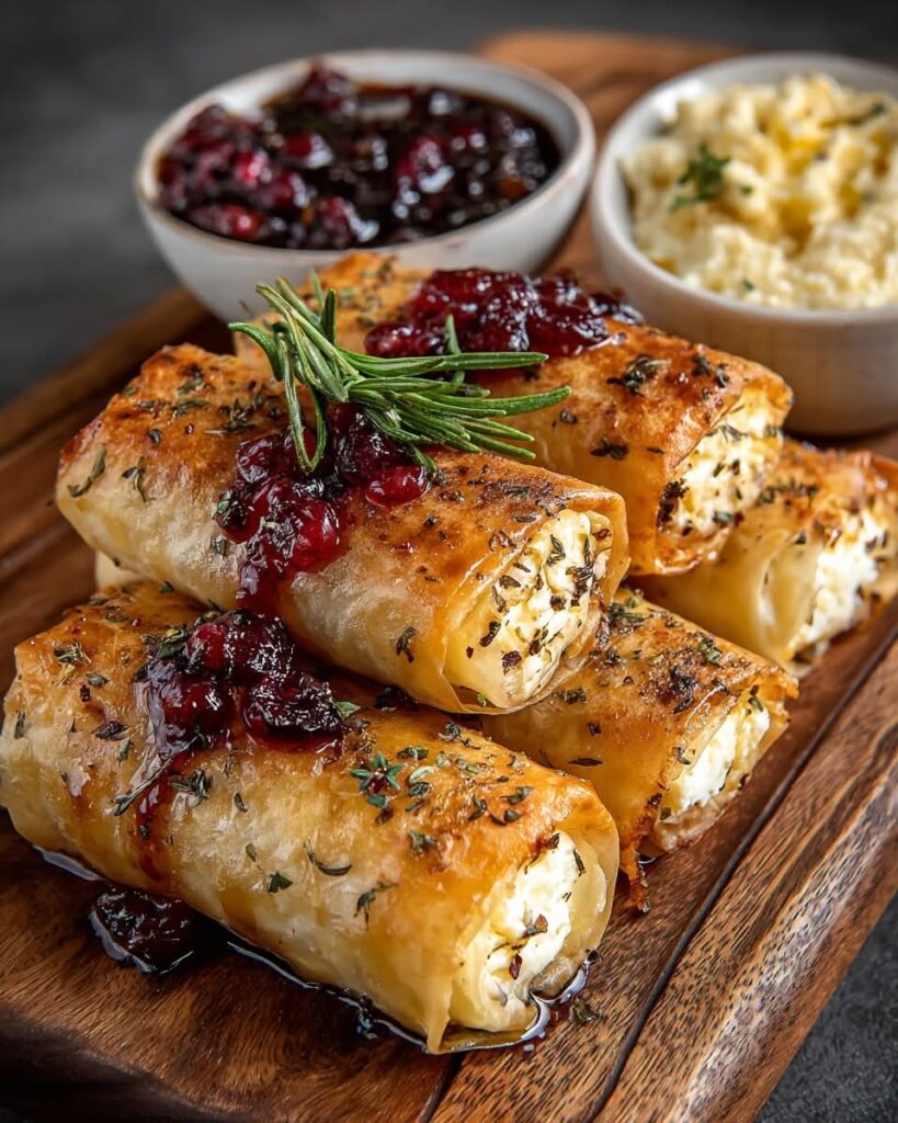 Golden Baked Feta Rolls with Sweet Cranberry Honey - Taco Bell Menu
